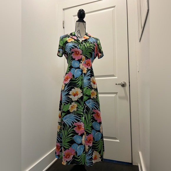 Emma James | Dresses | Vintage Emma James Tropical Print Long Dress ...